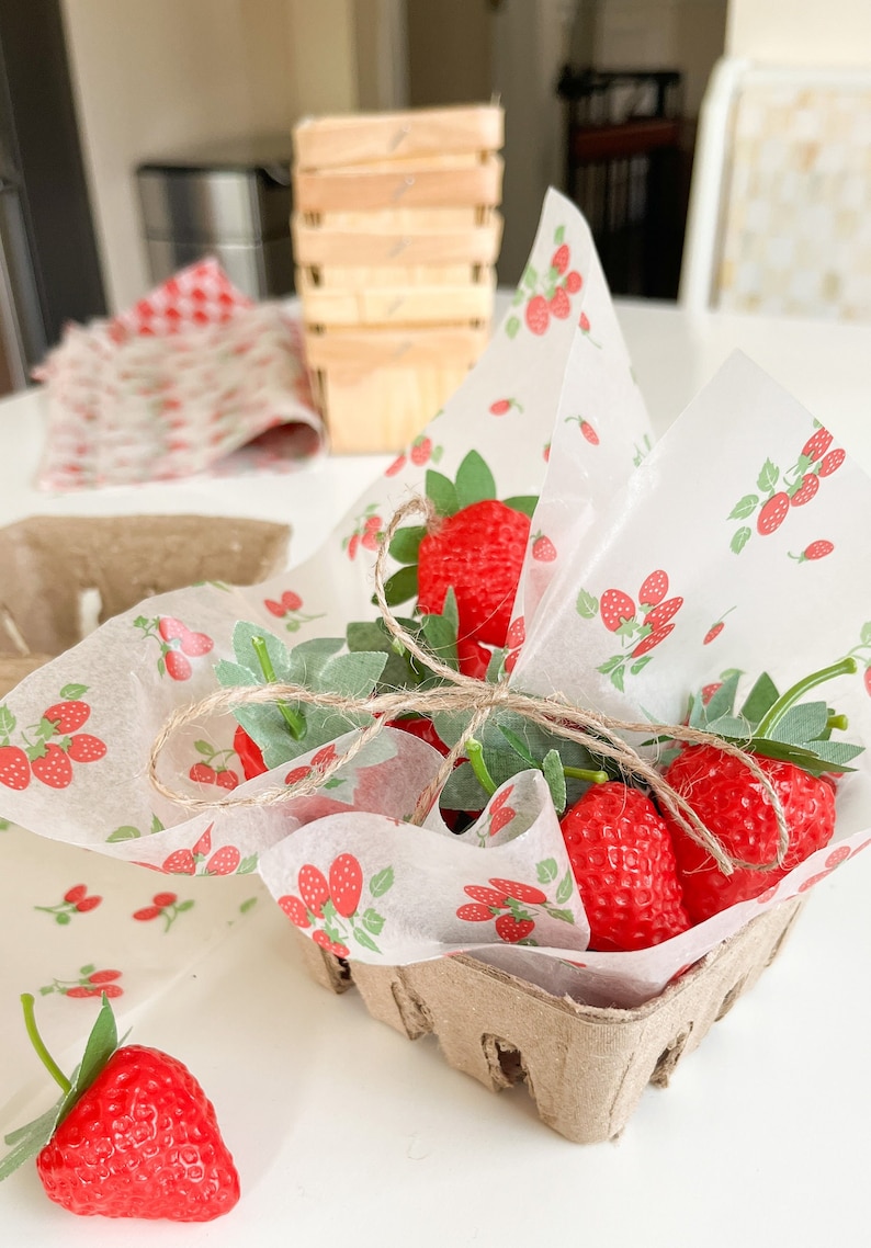 Fruit Berry Basket Favor Pulp Fiber or Wooden Box With Printed Wax ...