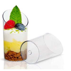 Plastic Dessert Parfait Favor Cups With Mini Spoons Appetizer Cups for ...