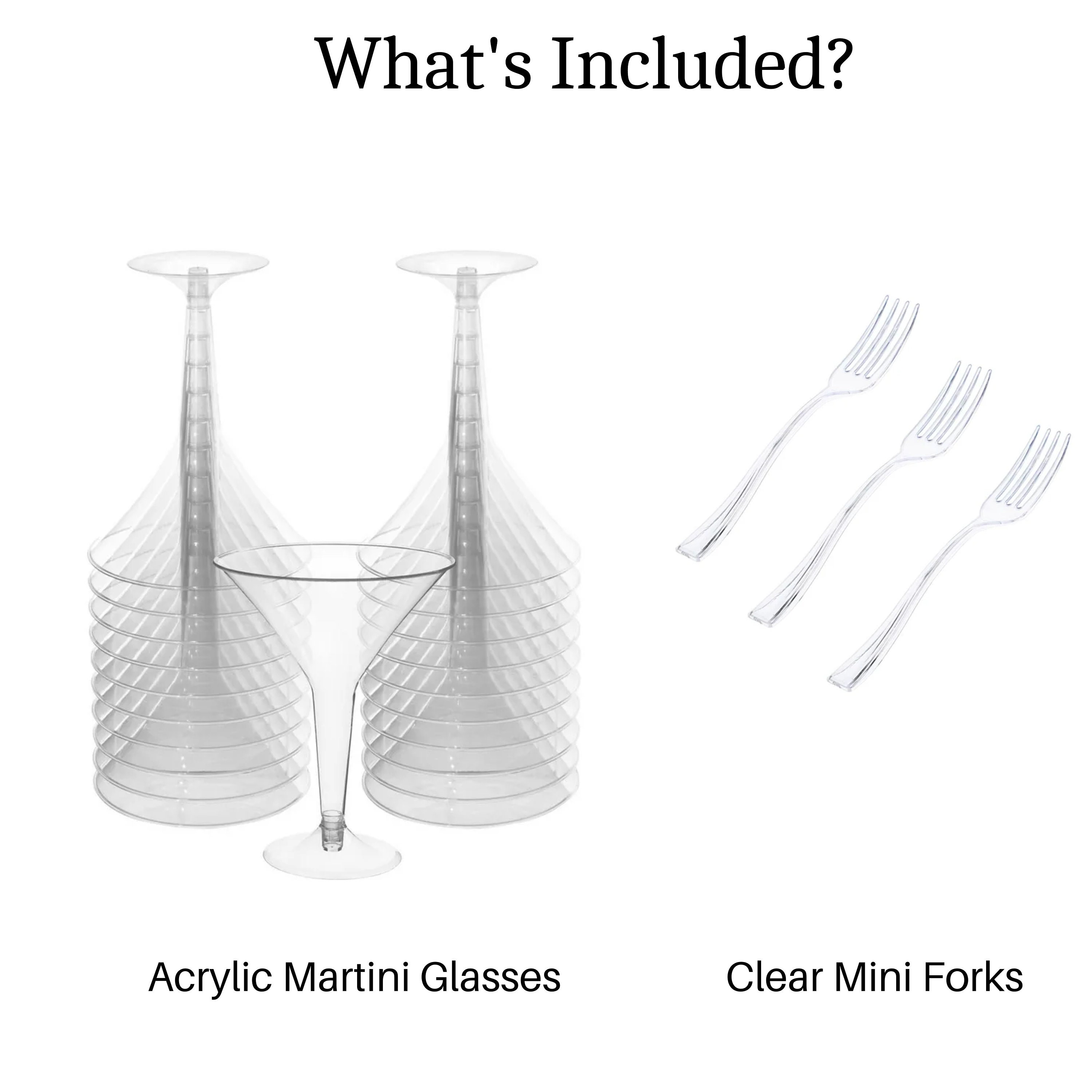 Appetizer Snacking Cups Mini Forks Set for Dessert Cupcake Display ...
