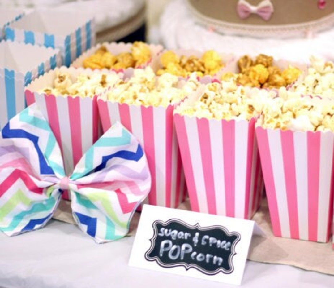 Striped Popcorn Cups for Party Wedding Favor Snacking Bridal Shower ...