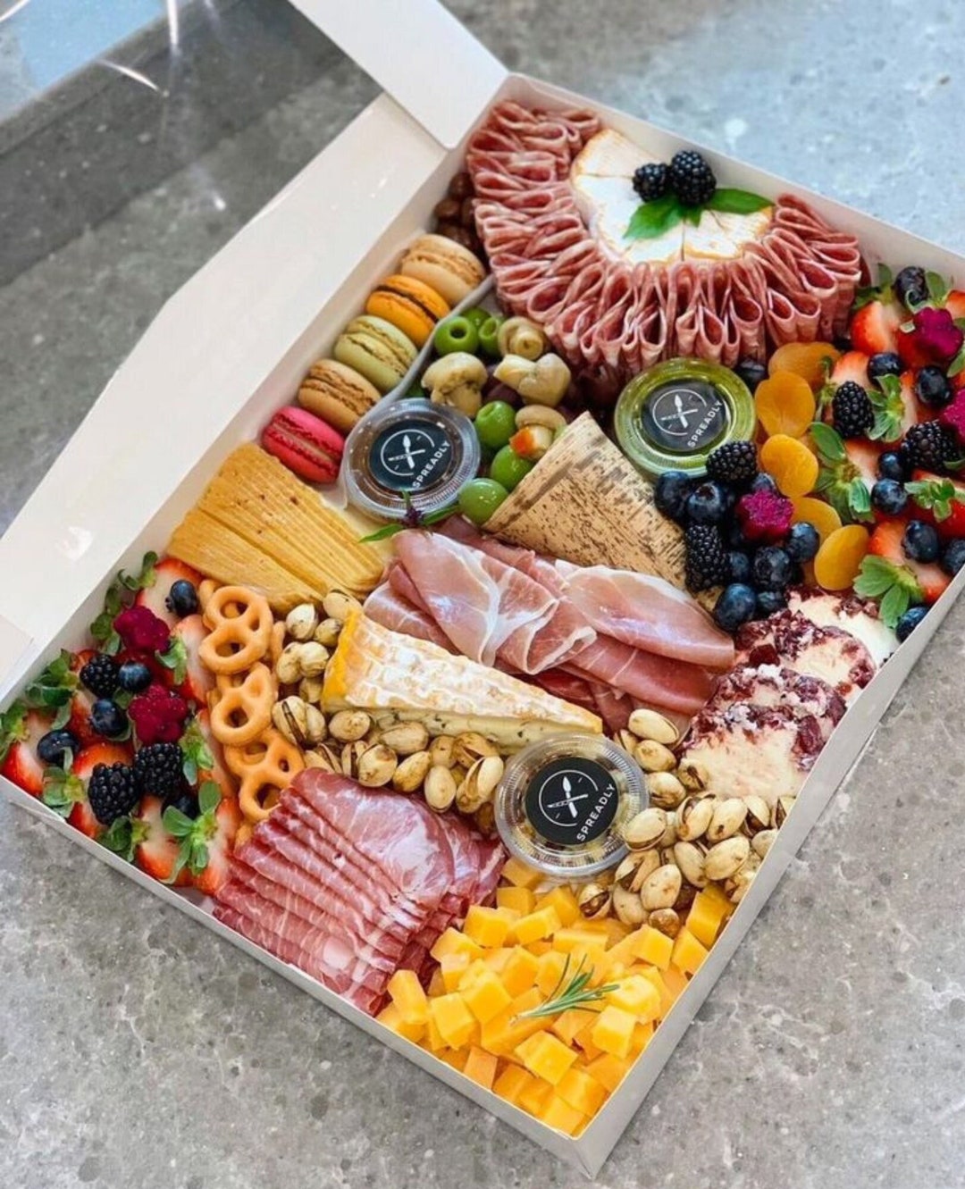 Large Charcuterie Favor Rectangle Grazing Box W/mini Forks Tongs Honey ...