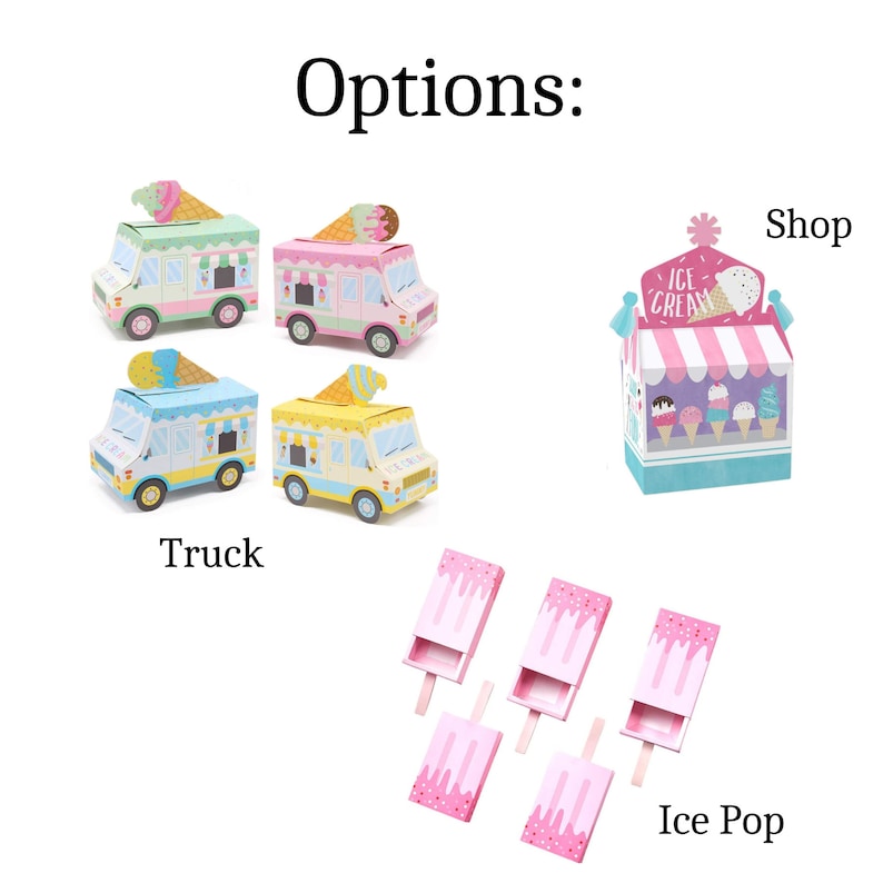 Ice Cream Party Favor Box Treat Goodies Box Set for Kids - Etsy