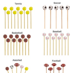 Assorted Sports Themed Charcuterie Toothpicks Football Soccer Baseball ...