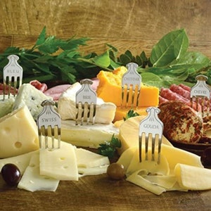 Stainless Steel Cheese Markers, Set of 6 Label Sign Set for Charcuterie ...