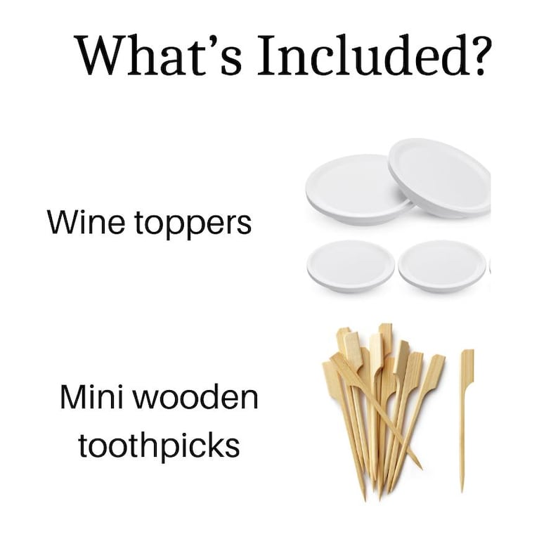White Wooden Wine Glass Charcuterie Topper With Wooden Toothpicks - Etsy