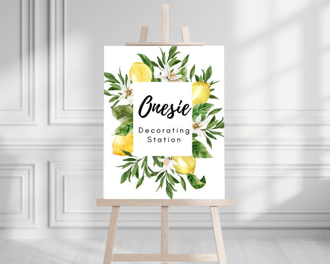 Lemon Italian Baby Shower Sprinkle Onesie Decorating Sign Game Sign ...