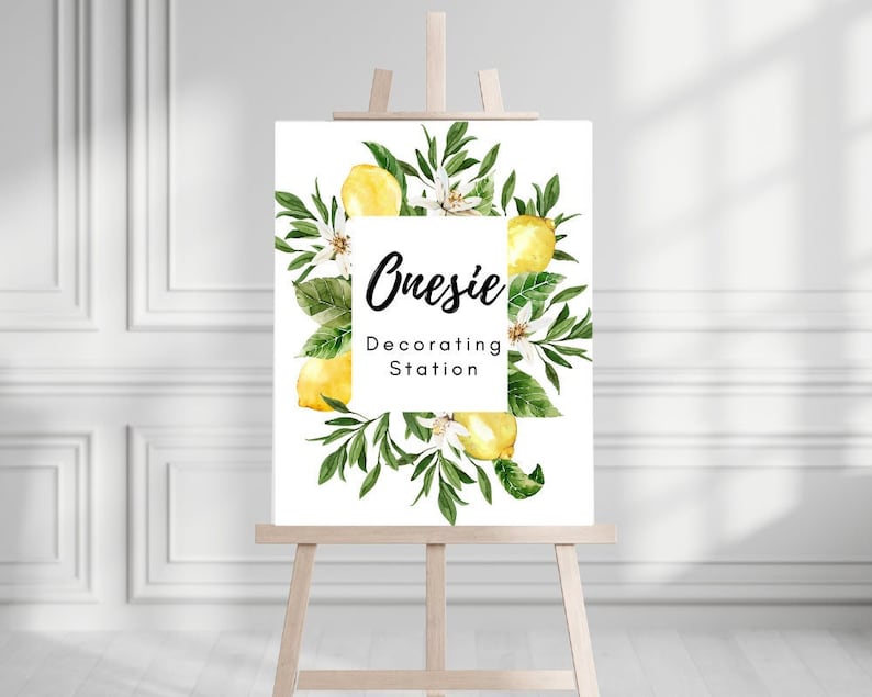 Lemon Italian Baby Shower Sprinkle Onesie Decorating Sign Game Sign ...