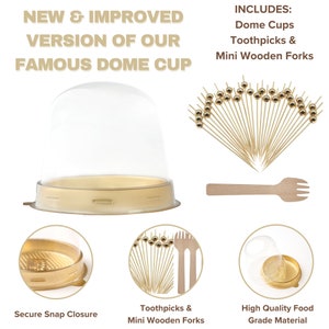 Charcuterie Dome Containers Cups With Mini Wooden Forks for Food Favor ...