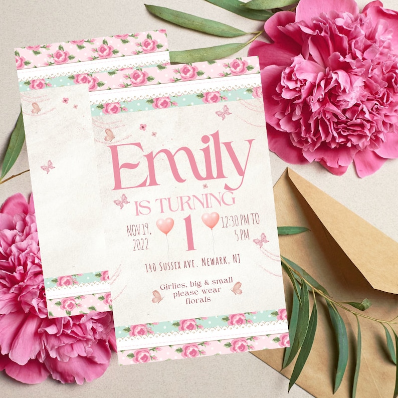 Invitation Pink Floral Party Love Shack Fancy Theme Girl Party Theme ...