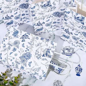 Blue Floral Favor Treat Bags for Garden Tea Party Wedding Bridal Shower ...