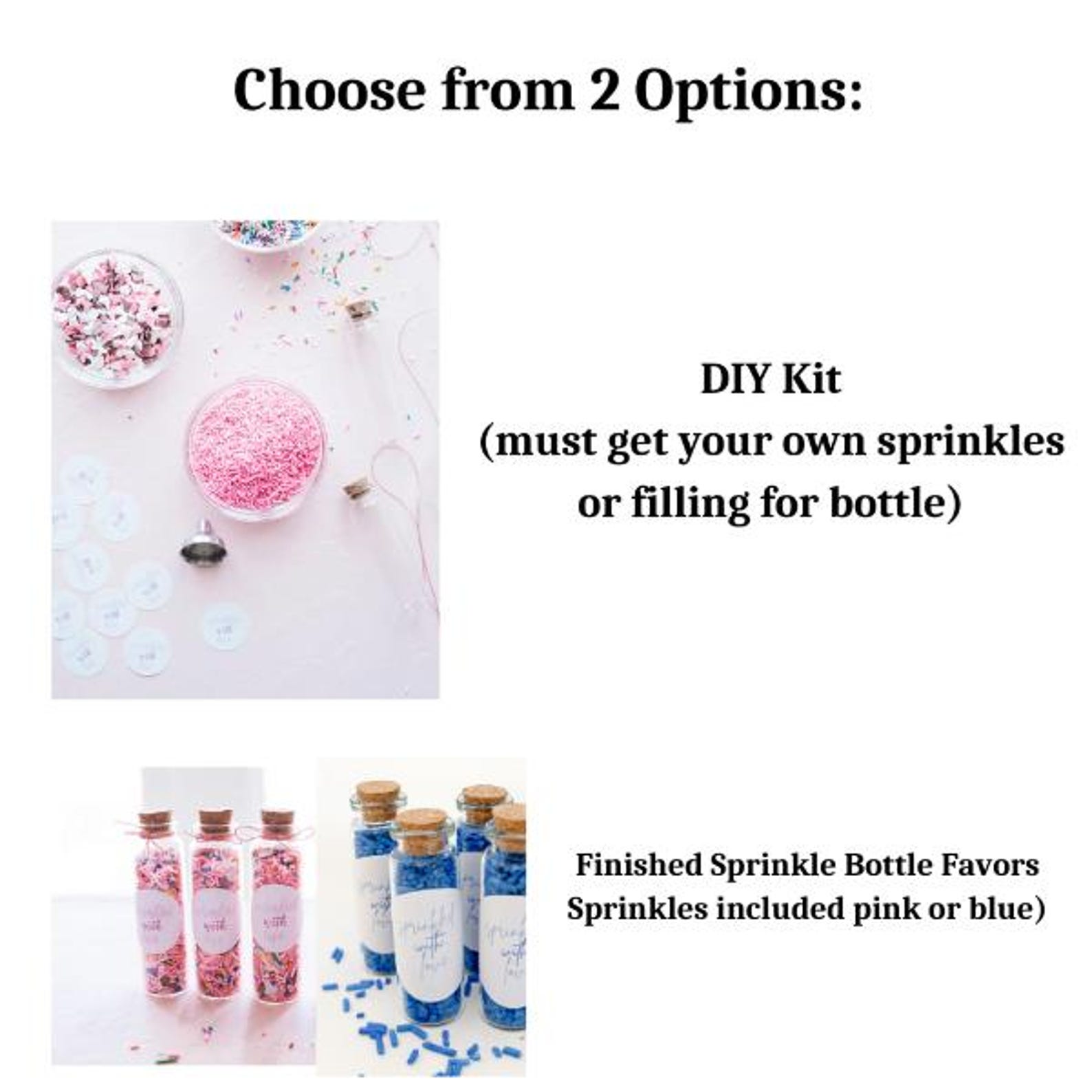 DIY Kit Mini Glass Cork Bottle Sprinkle Favors for Ice Cream Party ...