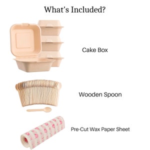 Mini Cake Birthday Gift Box Set W/wooden Spoon Dessert Favor - Etsy
