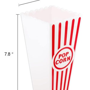 Plastic Popcorn Cups Carnival Vintage Striped for Favor Party Wedding ...