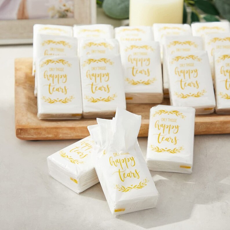 Wedding Tissues Packs for Guests Dry Those Happy Tears Pocket - Etsy
