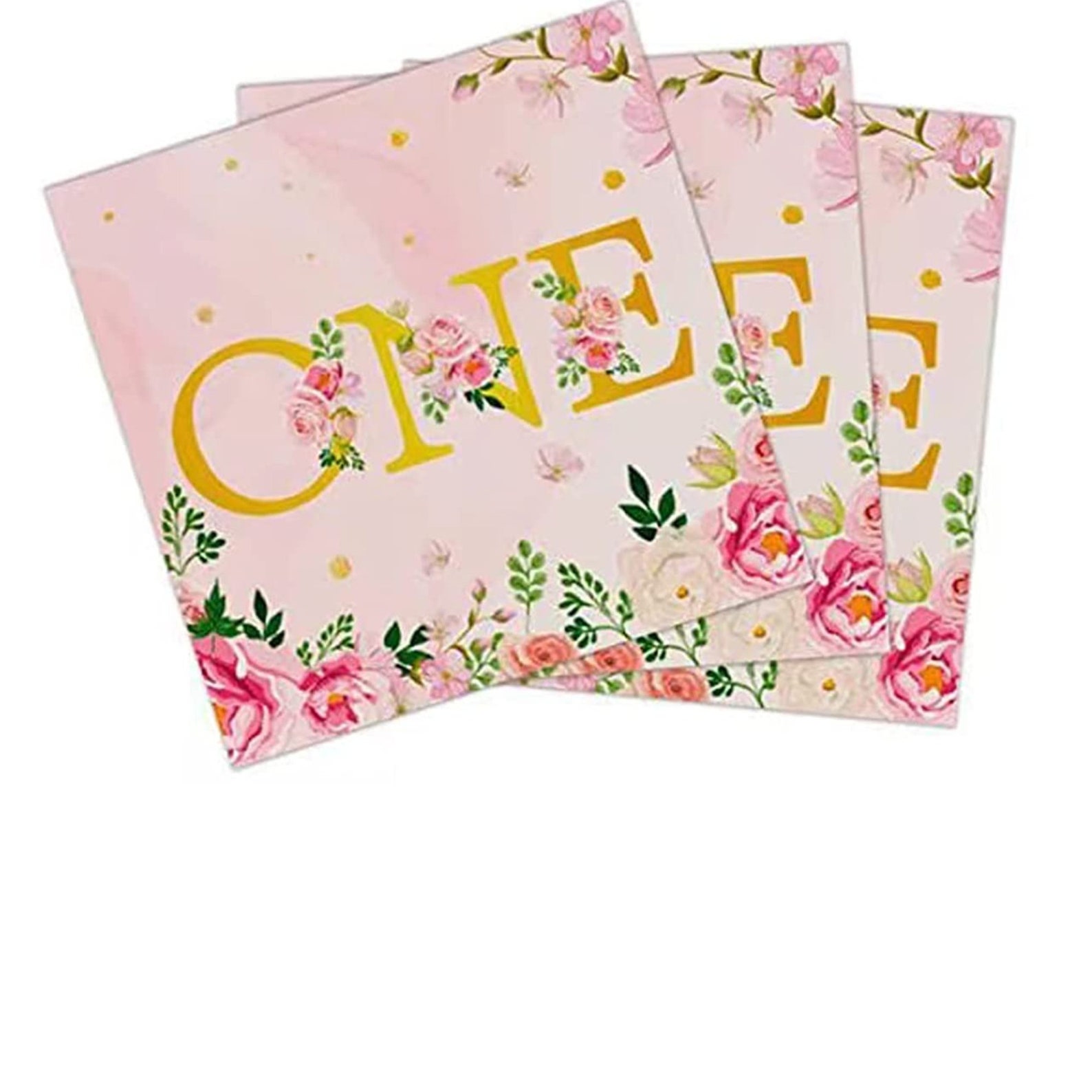1st Birthday Paper Party Plates Napkins Forks Pink Gold - Etsy
