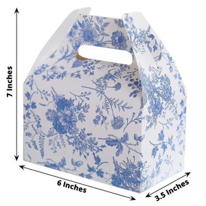 Blue Floral Favor Treat Box for Garden Tea Party Wedding Bridal Shower ...