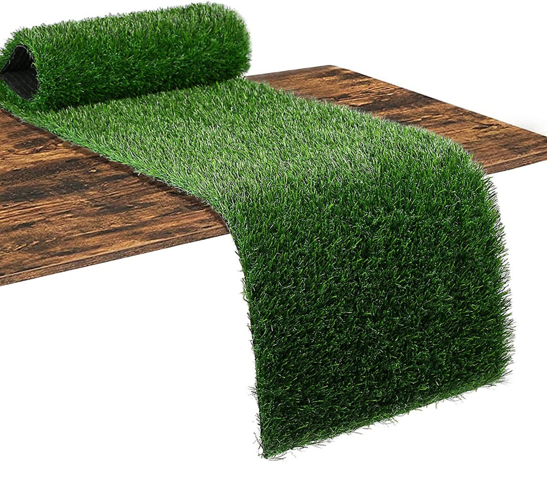 Faux Grass Table Runner Green Artificial Tabletop Decor for Wedding ...