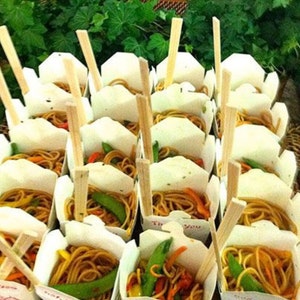 Chinese Food Take Out Boxes Wooden Chopsticks Set Appetizer Display ...