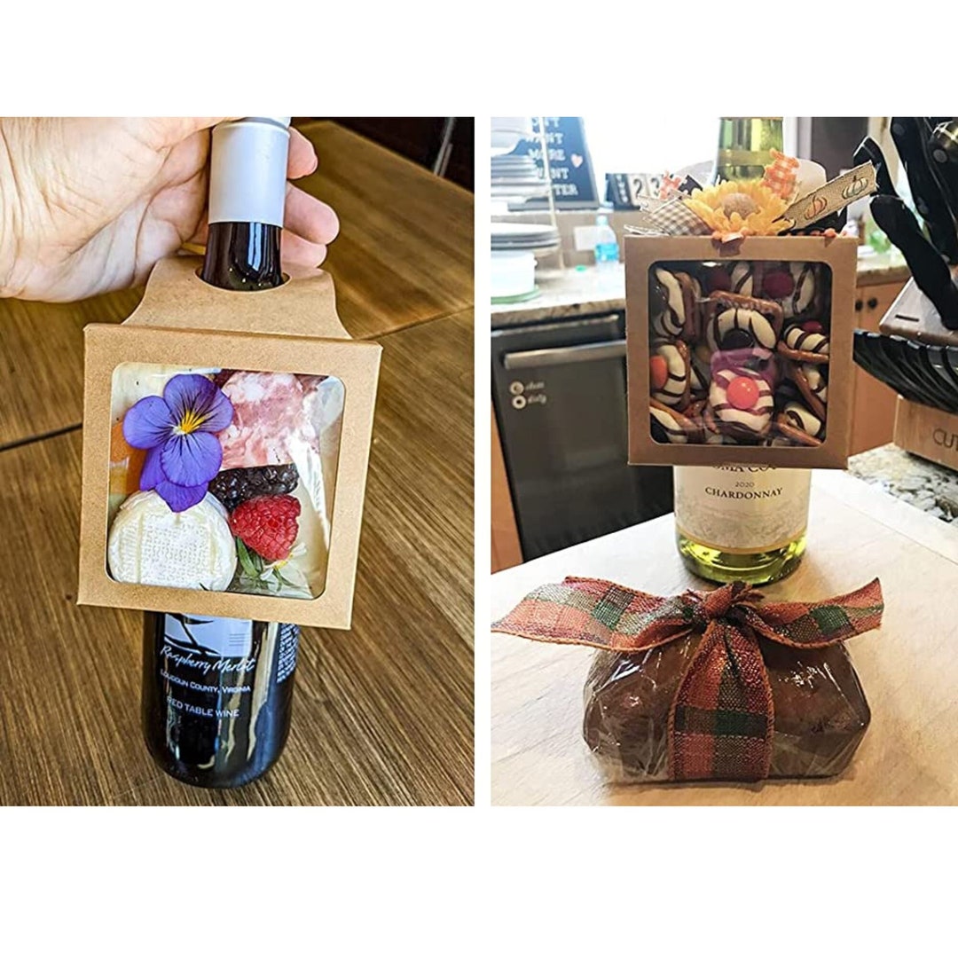 Wine Bottle Hanging Gift Box Bottle With 12 Occasion Stickers Hanger ...
