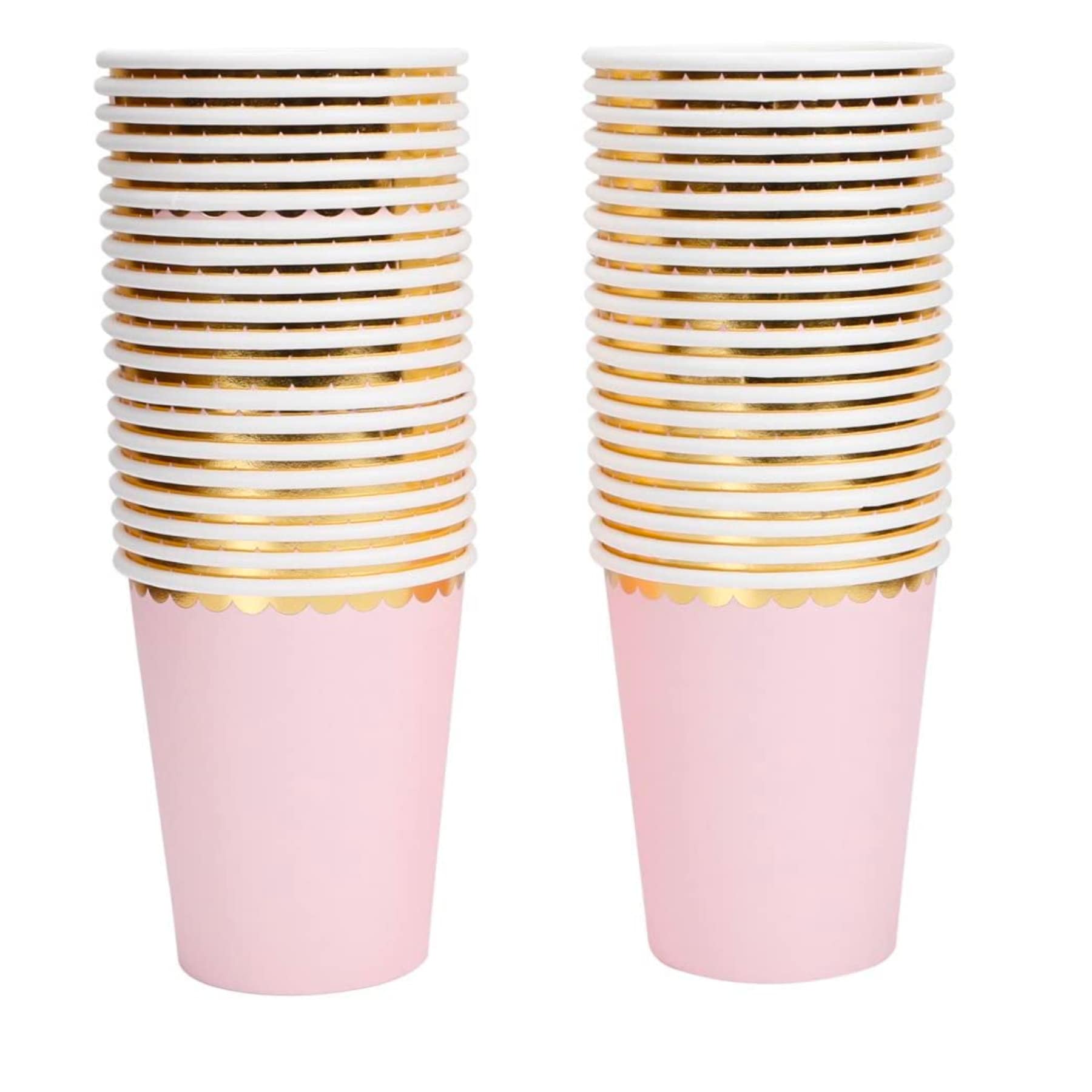 Love Shack Fancy Pink Gold Party Paper Plate Cups Napkins Cutlery Set ...