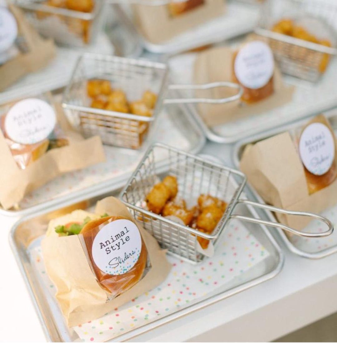 Mini Frying Basket Appetizer Set With Wooden Forks - Etsy