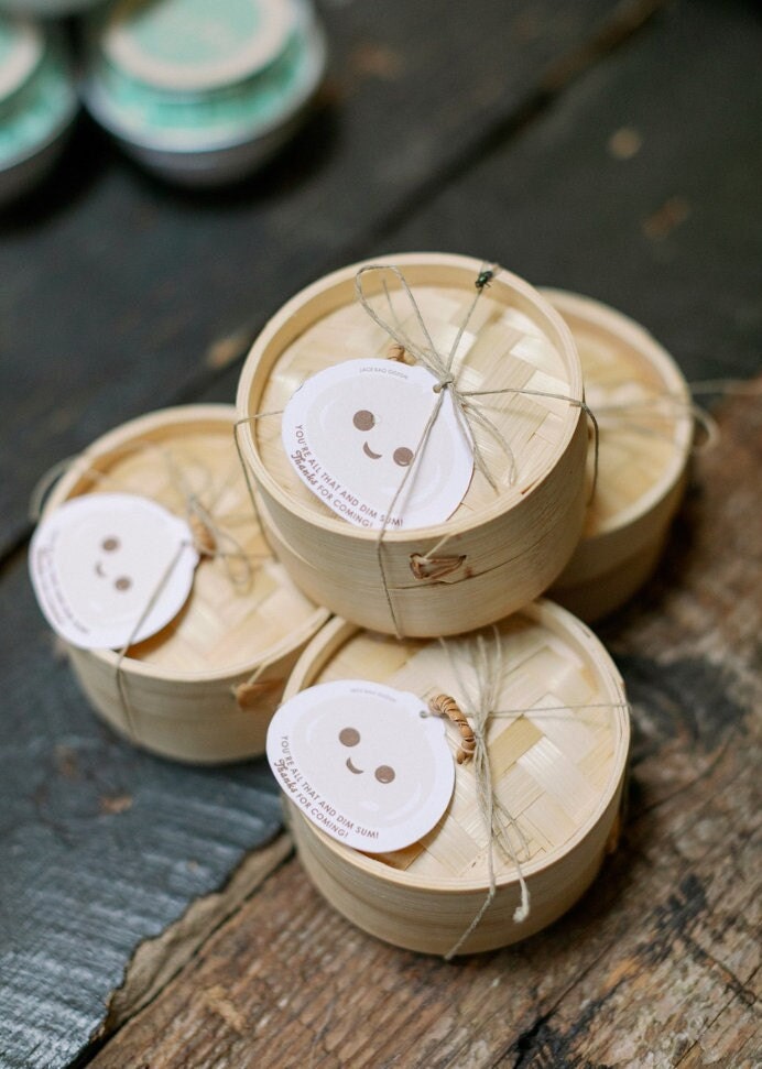 Mini Bamboo Bento Food Box Steamer Appetizer Wooden Forks Chopsticks ...