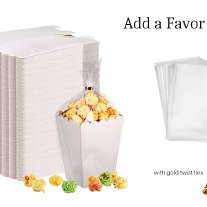 Striped Popcorn Cups for Party Wedding Favor Snacking Bridal Shower ...