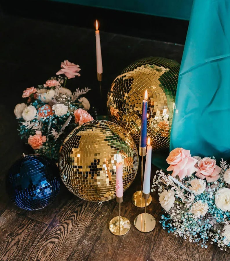 Set of 25 Mirror Gold Disco Ball Decor Disco Cowgirl Last - Etsy