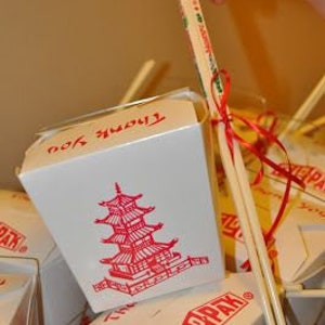 Chinese Food Take Out Boxes Wooden Chopsticks Set Appetizer Display ...