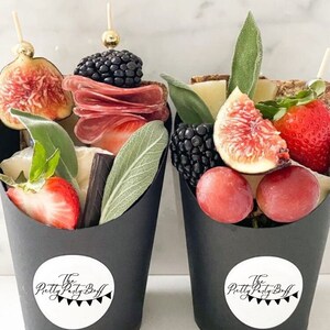 Black Charcuterie Favor Cups and Toothpicks for Individual Charcuterie ...