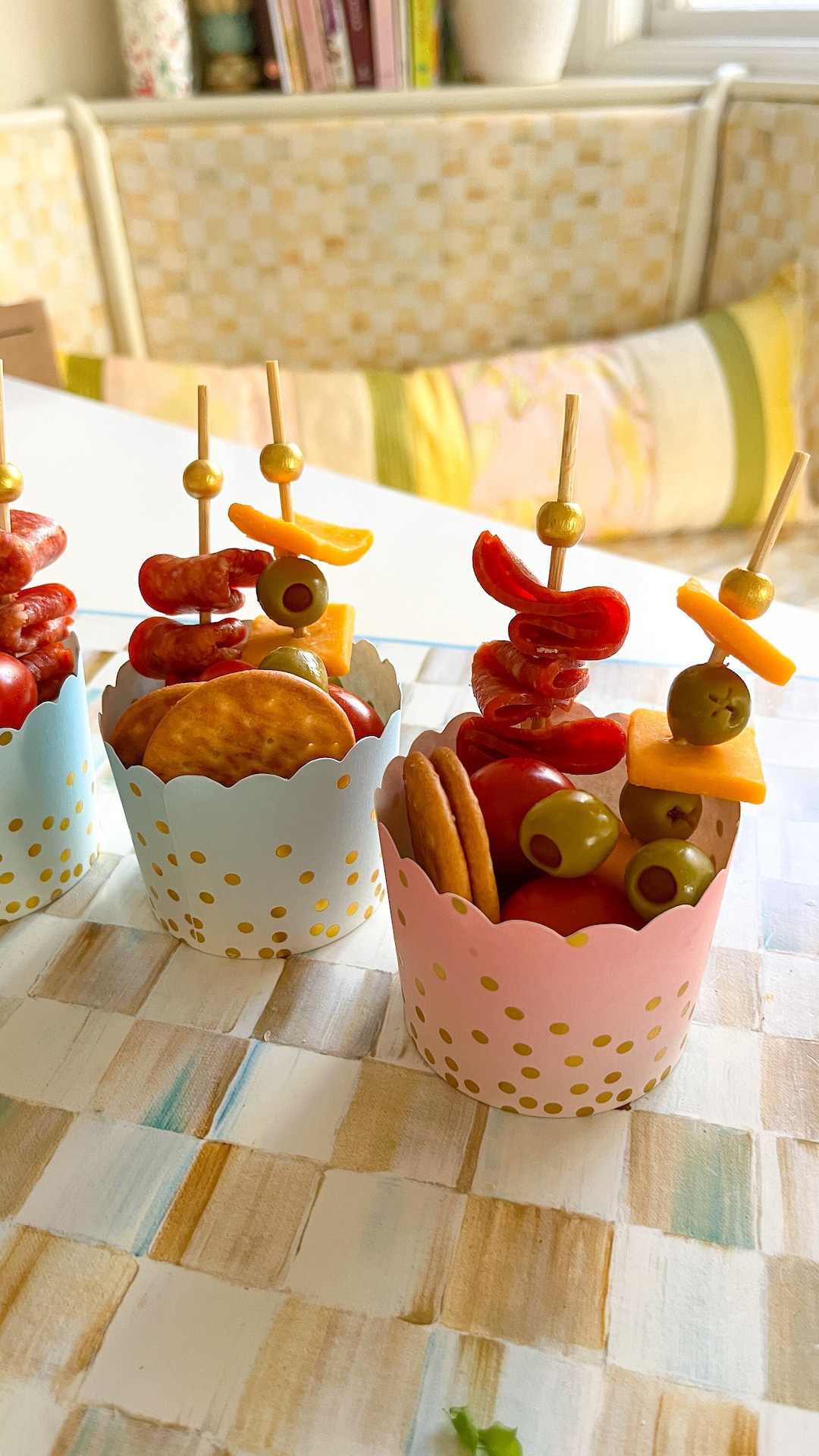 Pink Blue Charcuterie Favor Cups and Toothpicks for Individual ...