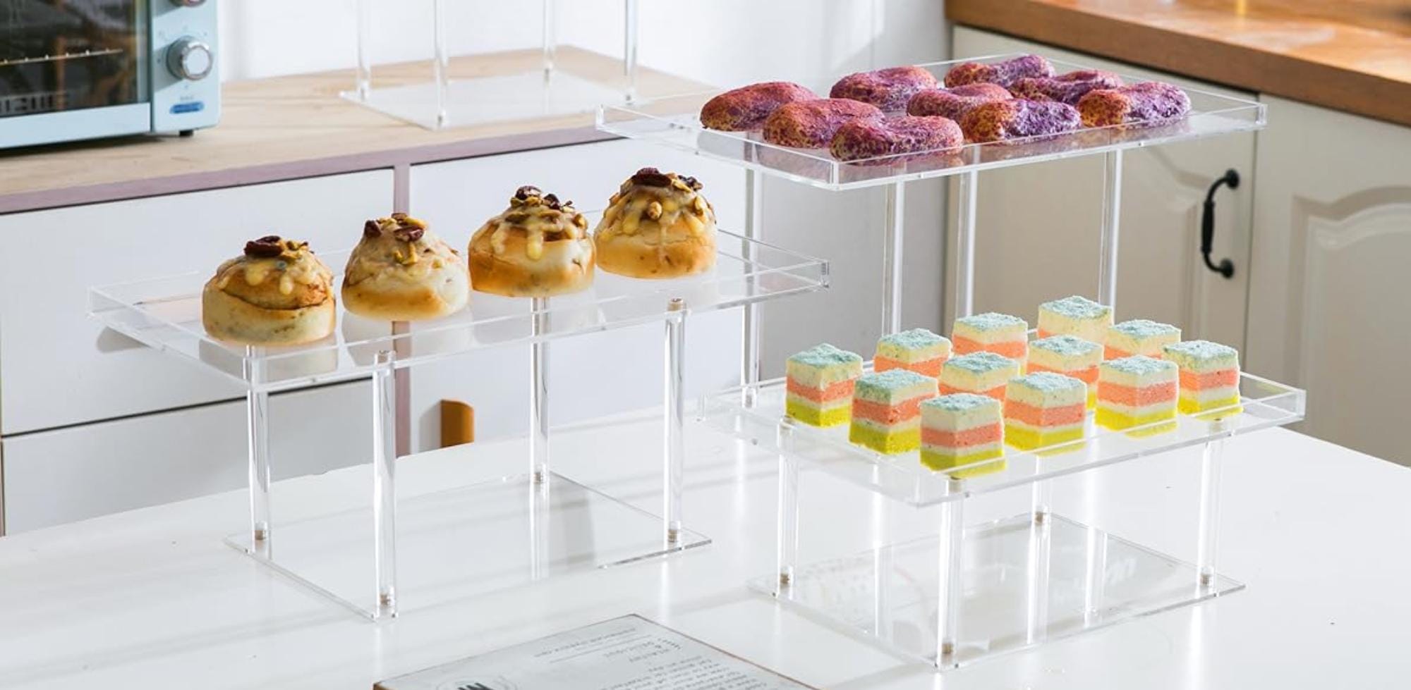 Clear Acrylic Aesthetic Dessert Table Display Tray Stand Buffet Risers ...