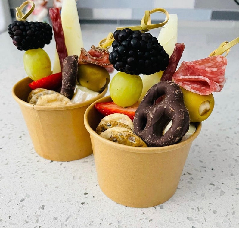 Charcuterie Favor Cups and Toothpicks for Individual Charcuterie Cheese ...