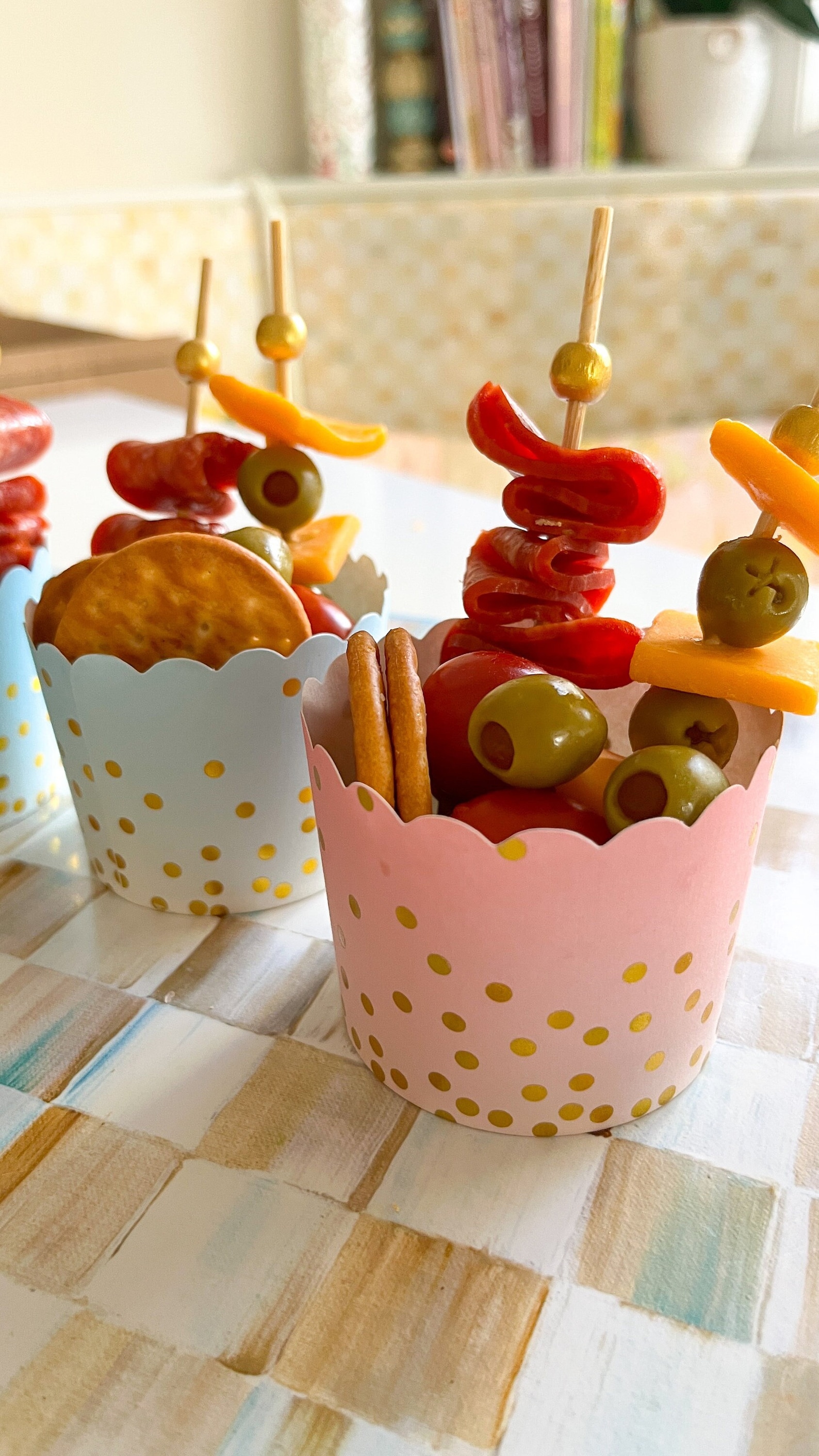 Pink Blue Charcuterie Favor Cups and Toothpicks for Individual ...