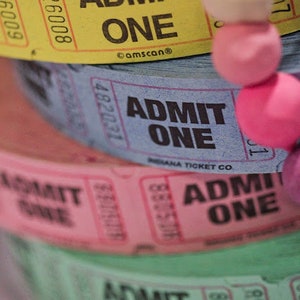 Raffle Tickets Roll Pink Yellow Pastel Admit One Ticket for Carnival ...
