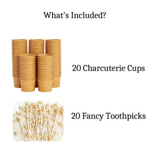 Charcuterie Favor Cups and Toothpicks for Individual Charcuterie Cheese ...