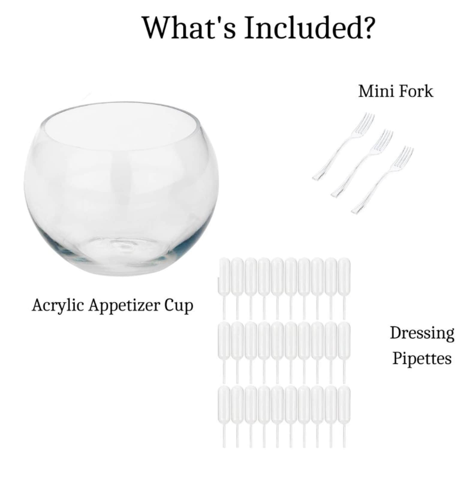 Appetizer Salad Cups With Pipettes & Mini Forks: Catering Display Set ...