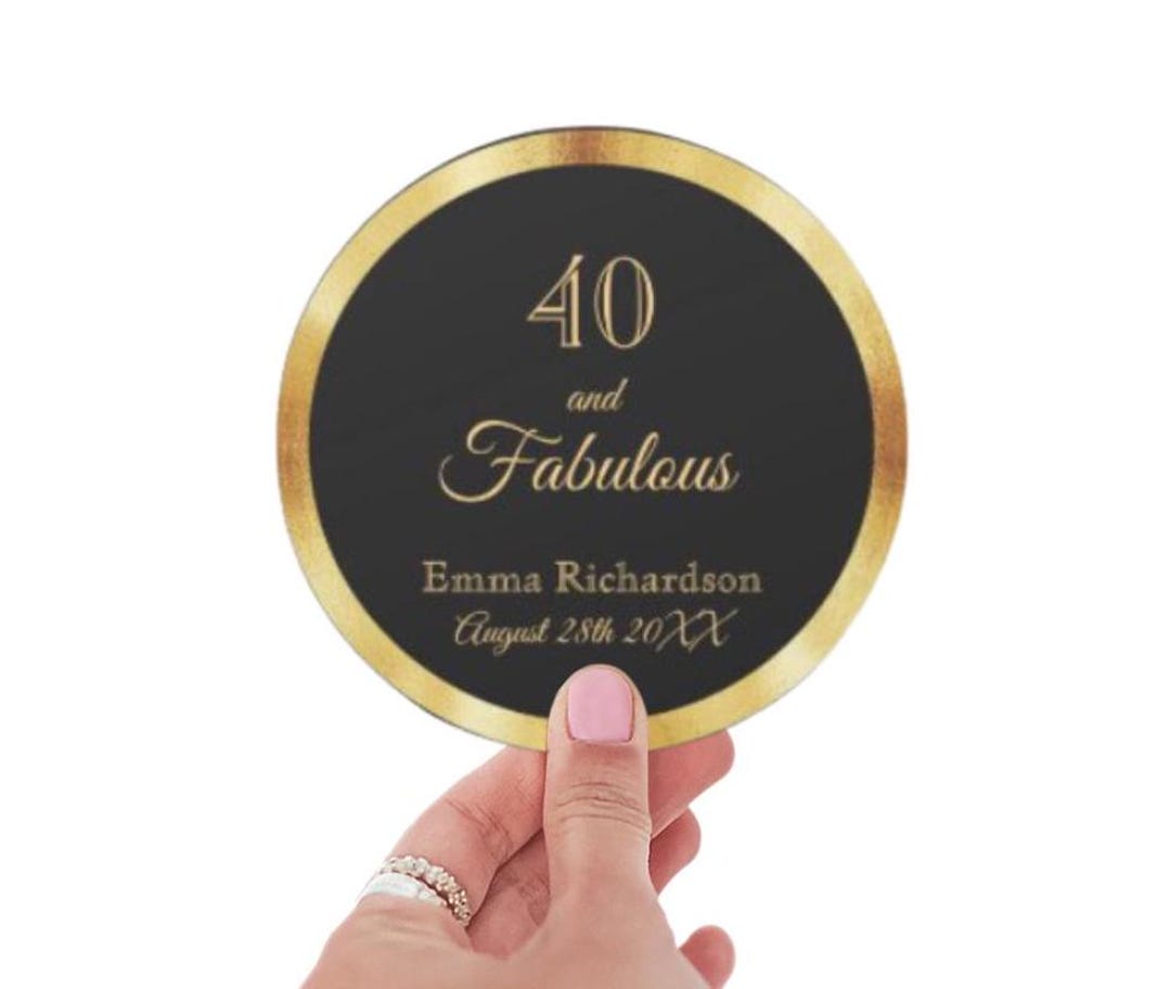 Black and Gold Personalized Logo Round Circle Sticker Labels ...