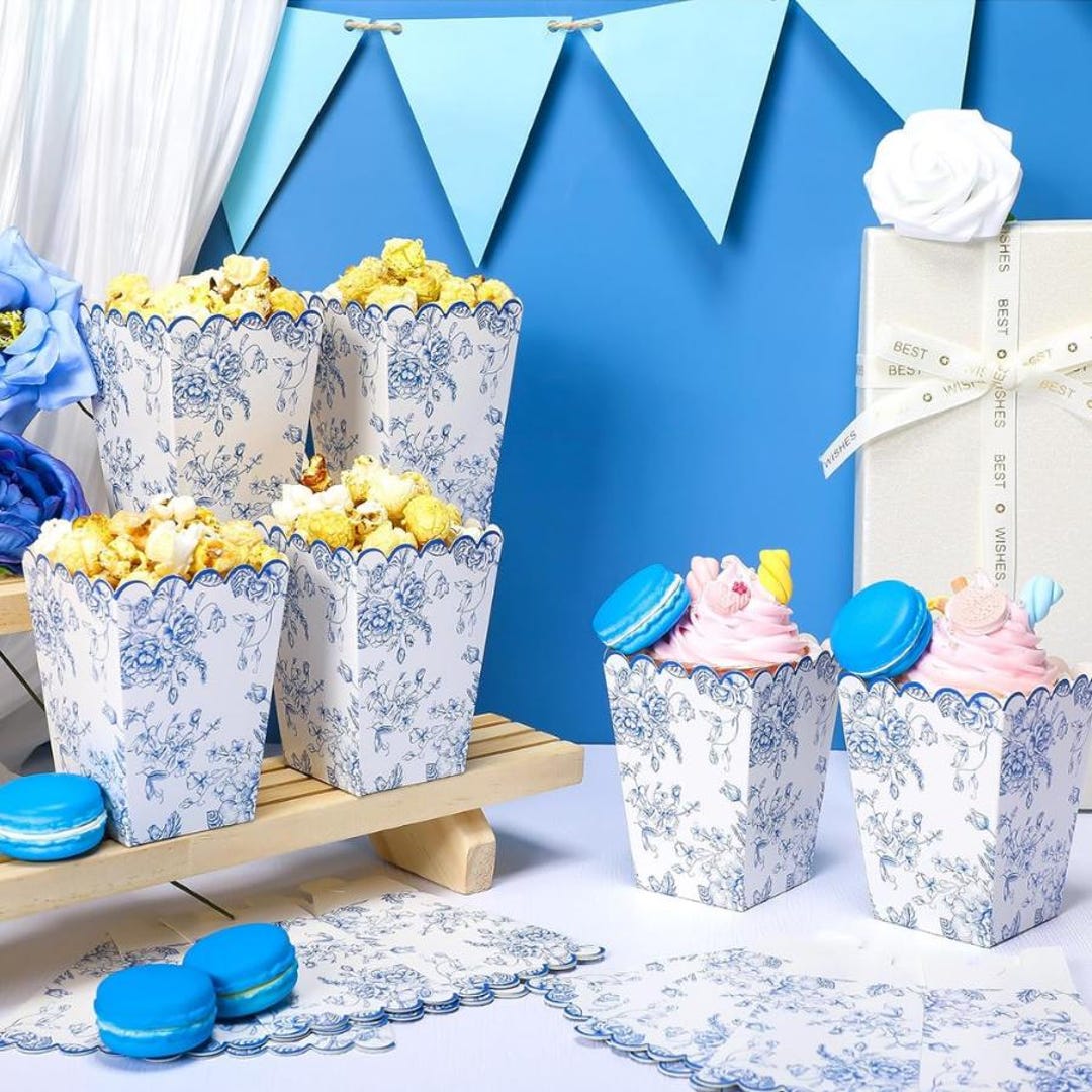 Floral Mini Popcorn Cups: Scalloped Party Favor Boxes - Etsy