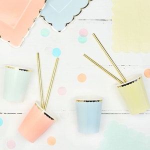 Pastel Party Paper Plates Cups Napkins Set for Kids Birthday Party ...