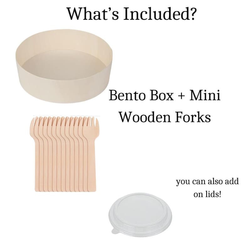 Round Wooden Charcuterie Bento Box With Mini Forks: Party Favor - Etsy
