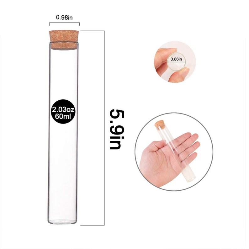 Test Tube Vial Spice Tea Favor Tubes With Cork Caps for - Etsy