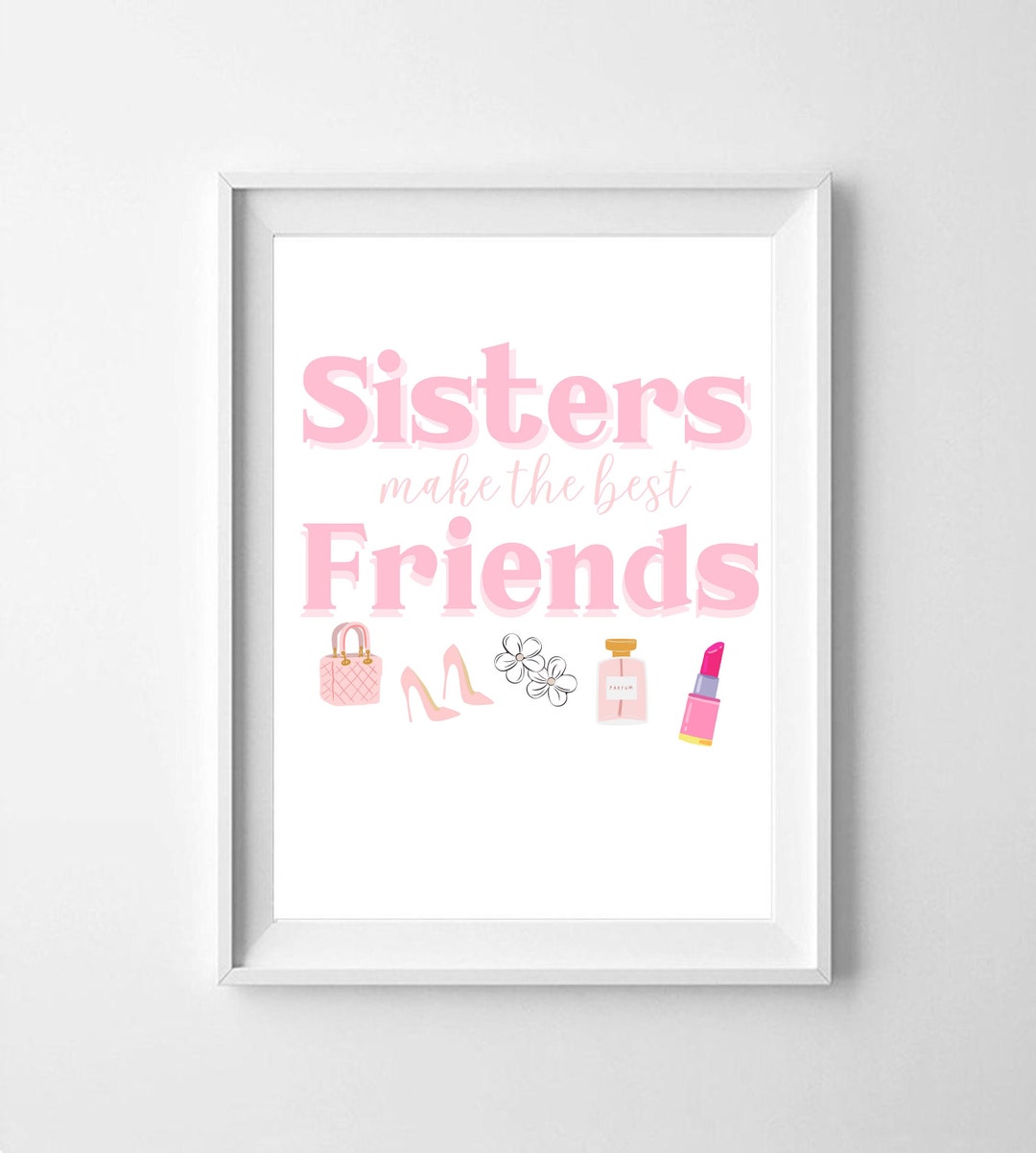 Sisters Sign Girls Nursery Decor Pink Girls Room Playroom Wall Art ...