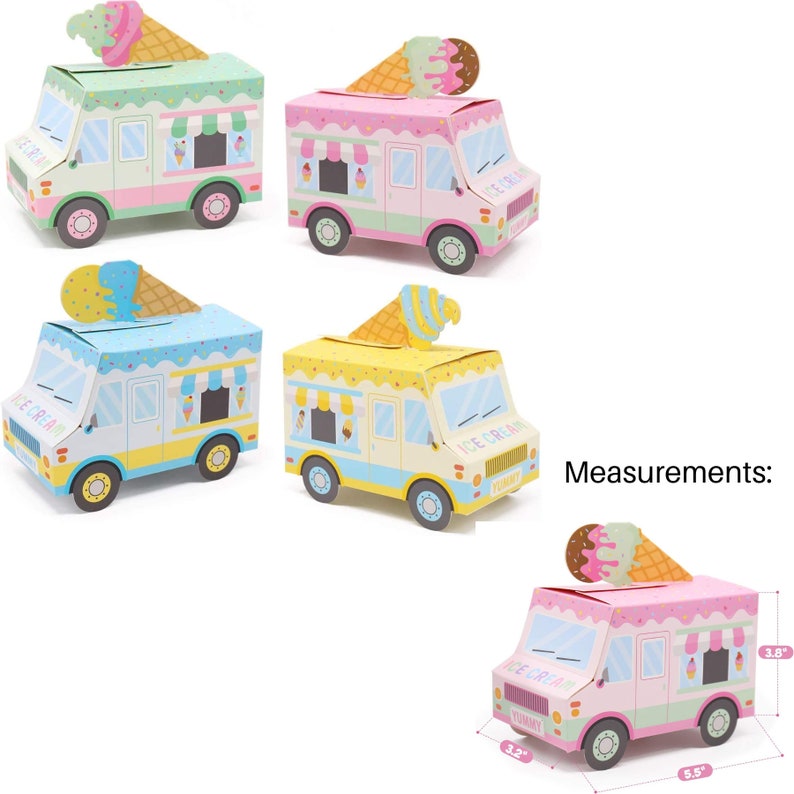 Ice Cream Party Favor Box Treat Goodies Box Set for Kids - Etsy