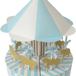 Paper Carousel Horse Carnival Theme Paper Gift Candy Treat Favor Box ...