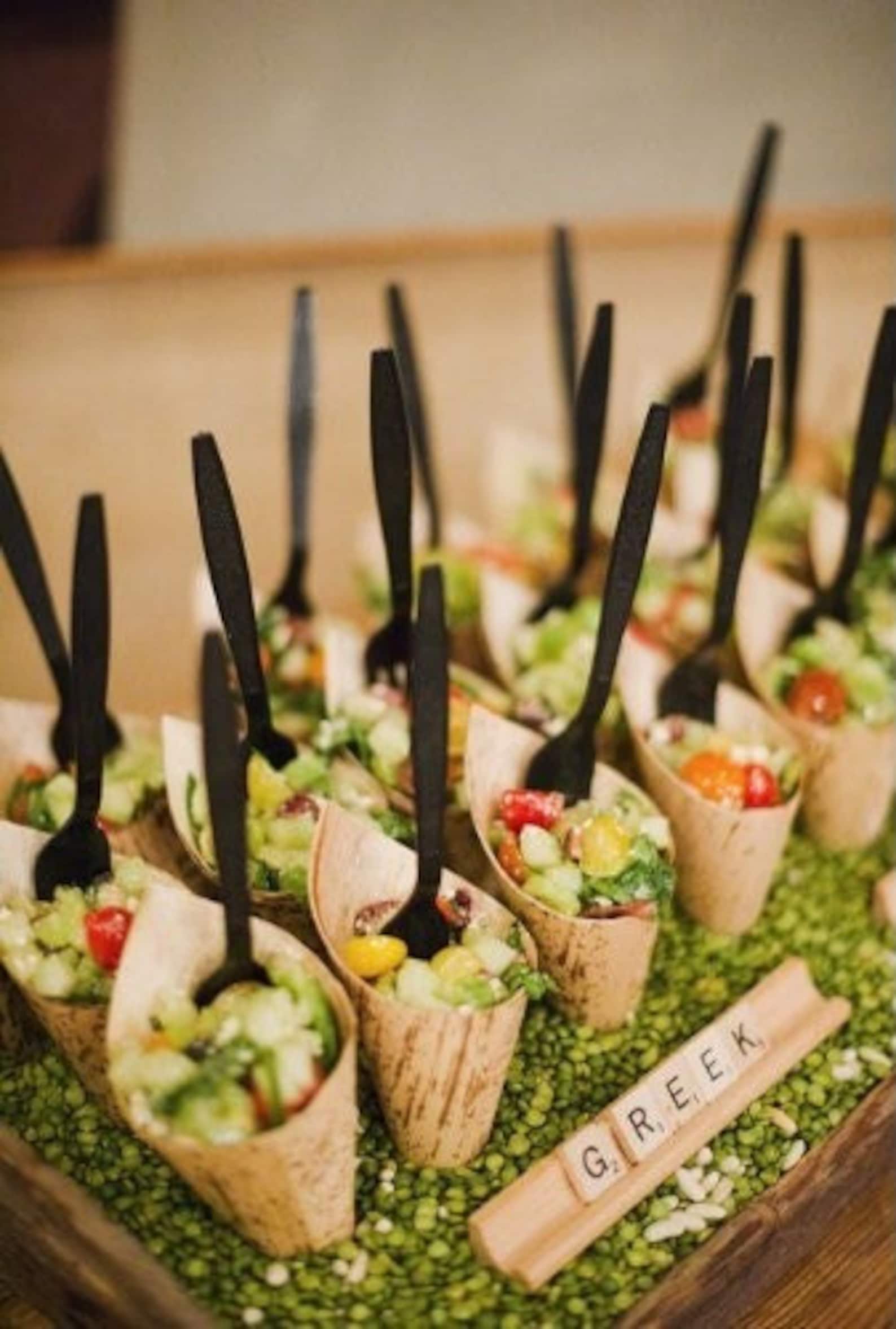 Bamboo Charcuterie Cones With Mini Forks: Appetizer Cups for Grazing ...