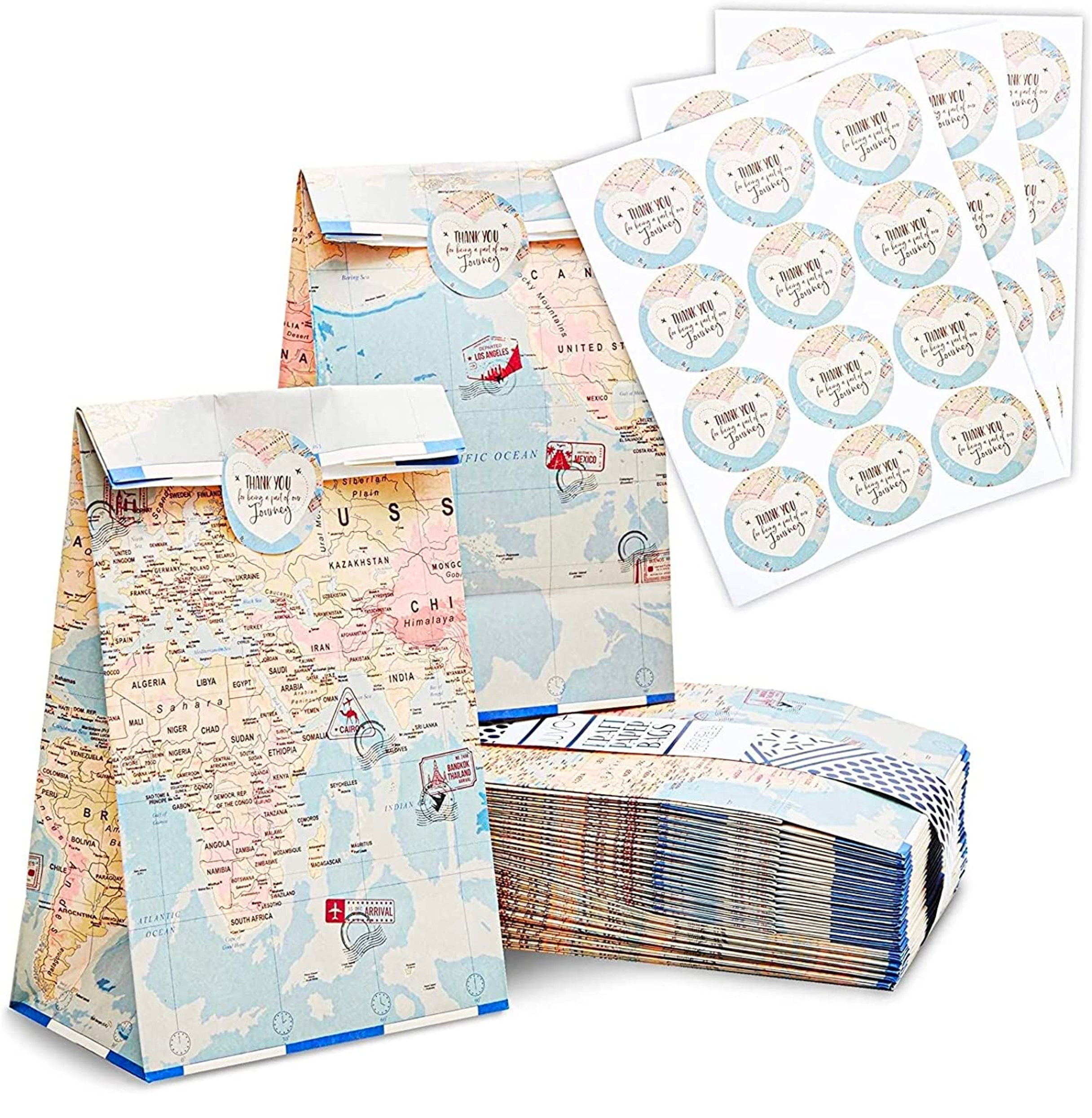 World Map Travel Themed Party Favor Goodie Treat Candy Bags - Etsy ...