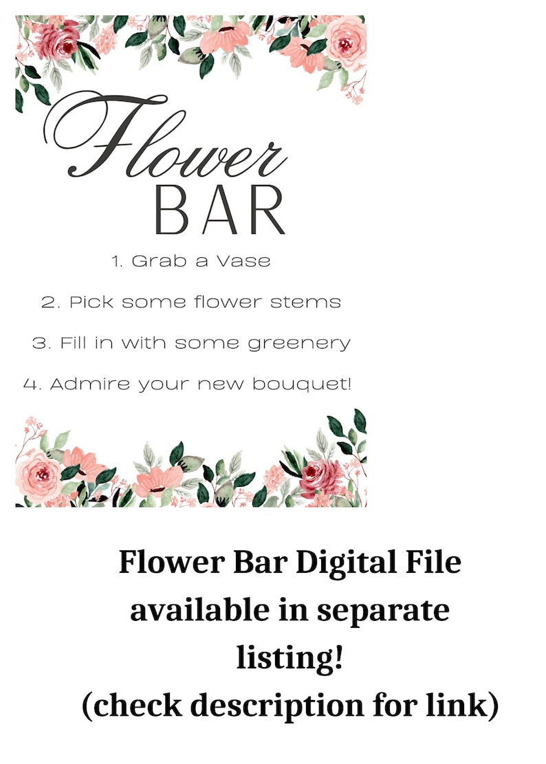 DIY Flower Bar Kit Bouquet Bar for Make Your Own Bouquet Station White ...