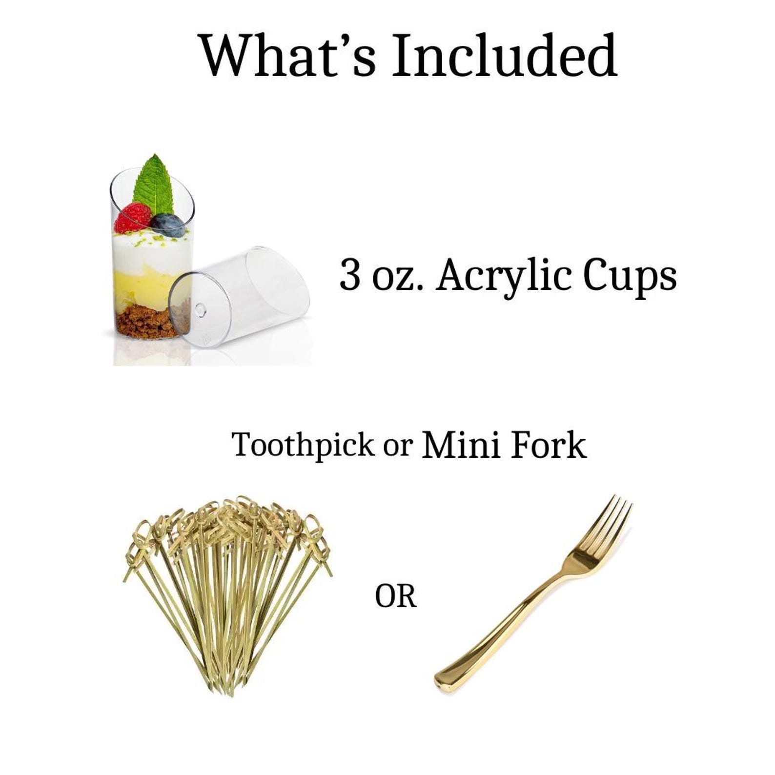 Mini Acrylic Appetizer Cups With Forks: Buffet & Grazing Station (2.5 ...