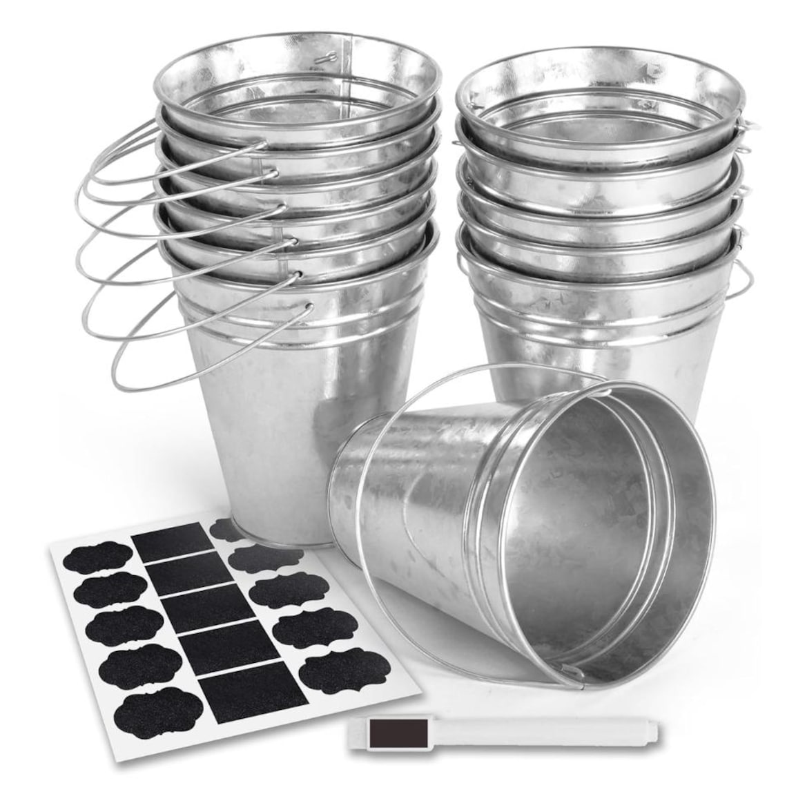 Rustic Condiment Serving Buckets With Spoons: BBQ Party Buffet Display ...